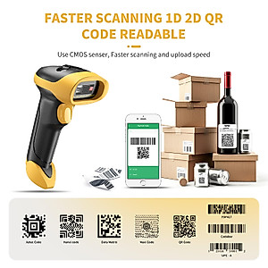 NetumScan Bluetooth QR Barcode Scanner, 3 in 1 Automatic Wireless 1D 2D Barcode Reader USB Image Code Scanner for Store, Warehouse POS, Computer, Tablet, iPad, iPhone, Android