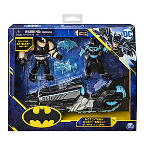 DC Comics Batman Moto-Tank Vehicle with 4-inch Bane Action Figure and Exclusive Batman Action Figure, Kids Toys for Boys
