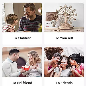 3D Wooden Puzzle for Adults Teens Ferris Wheels Music Model Kits for Boys and Girls DIY Crafts Kits Brain Teaser Puzzle for Kids Christmas/Birthday Gifts