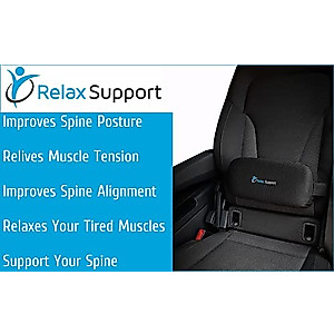 RELAX SUPPORT RS5 Lumbar Support Pillow for Car Back Support - Lumbar Roll w/Multiple Inserts for 6 Customized Firmness Levels for a Pain Free Driving - Adjustable Chair Back Support for Car Seat