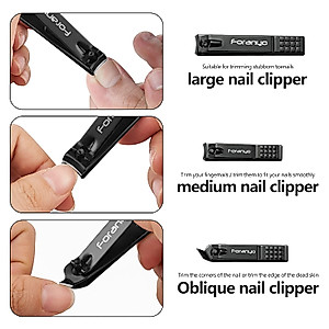 Nail Clippers,3 Pack Toenail Clippers Fingernail Clipper Nail Clippers for Men Women Adult, Nail Cutter Nail Clippers Set for Thick Toenails-[Black]