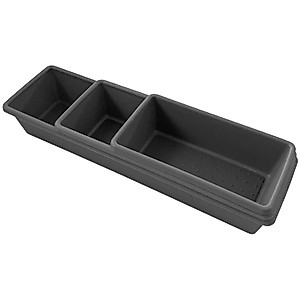 Edge Tray Bins 3 Pack Multi Use Storage for Kitchen Darwers, Office and Bathroom Non-Slip Durable Rubber Lining, Navy - Large