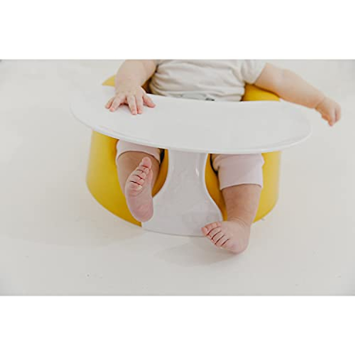 Bumbo Baby Infant Soft Foam Comfortable Floor Booster Seat with 3 Point Adjustable Safety Buckle Strap Harness, Mimosa Yellow