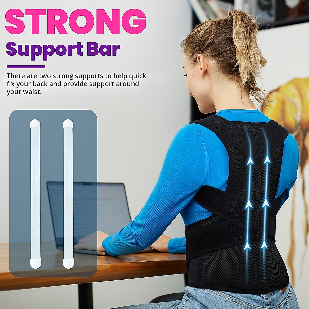 Back Brace for Women Men Posture Corrector Improve Posture Lumbar Support Shoulder Lower Upper Back Pain Relief