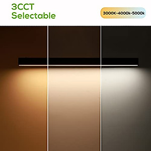 hykolity 8FT Linkable LED Linear Light, 80W 9200lm 3000K/4000K/5000K CCT Selectable, 0-10V Dimmable Architectural LED Suspension Office Lighting Fixture for Market, Garage, ETL,4 Pack - Silver