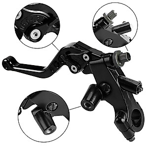 MRELC Universal Motorcycle 7/8" 22mm Handlebar Brake Master Cylinder Clutch Lever CNC Left & Right Set Compatible with Harley Honda Kawasaki Suzuki Yamaha（ Piston Diameter 12.7mm(Black)