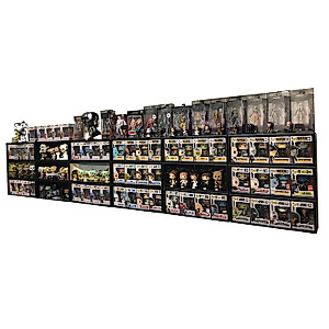 15 Single Row in Box Display Cases for 4 in. Funko Pop Collectible Toy Figures, Black Cardboard