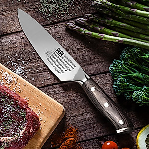 Papa Grandpa Christmas Birthday Gifts -Grandfather Papa Gifts from Grandkids -Best Papa Ever Gifts -Fathers Day Papa Gifts for Granddad Grandpa Grandfather, 8-inch Kitchen Knife Gifts for Papa