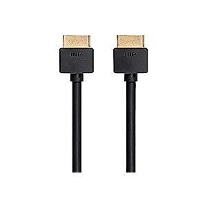 Monoprice Ultra 8K High Speed HDMI Cable - 1 Feet - Black, 48Gbps, 8K@60Hz, Dynamic HDR, eARC, Supports 3D Video and Multiview Video - Ultra Slim Series (139475)