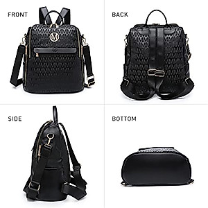 MKP Women Fashion Backpack Purse PU Leather Convertible Medium Ladies Rucksack Travel Shoulder Bags Handbag and Purse 2Pcs