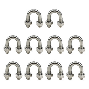 Sscon 10Pcs M6x10 304 Stainless Steel U-Bolt Fastener for 10mm Pipe Dia