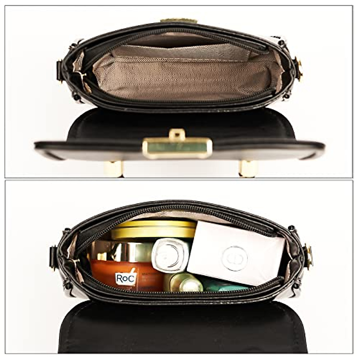 VODIU Small Shoulder Bags For Women Handbag Tote With Top-Handle Small Black Purse Crossbody Bag