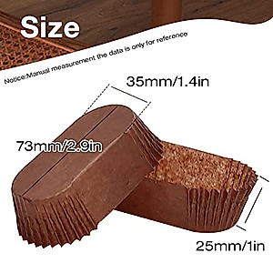 1000Pcs Oval Cake Cups, Boat Shape Paper Cups,Disposable Paper Liner Bread Loaf Pans, Loaf Liners for Baking Cupcake Muffin Bread (Coffee)