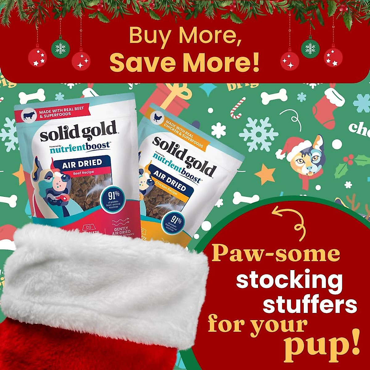 Solid Gold Air Dried Dog Food Toppers for Picky Eaters - Healthy Dog Treats Made with Real Chicken to Serve as Meal Topper or Dog Treat - Supports Muscle Growth, Immunity, and Healthy Digestion - 1 LB