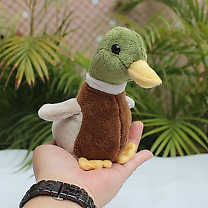 Whrigud Cute Mallard Duck Plush Stuffed Animal Pillow Toys Lifelike Green Duck Stuffed Animal Plush Plushie Toy Soft Plush Doll for Birthday Kids Gifts Home Decor 5.5''