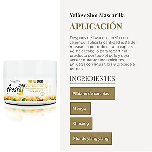 Salerm - Deep Repair Hair Mask - Biokera Fresh Yellow Shot Mask - 250 ml - Hydrates, Repairs, and Protects Hair - Anti-Frizz - Sulfate-Free and Paraben-Free