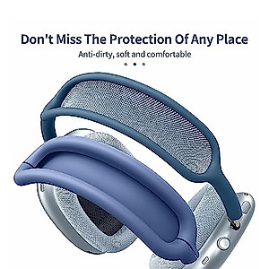 3 in 1 Silicone Case Cover Compatible with Apple Airpods Max Headphones, Anti-Scratch Ear Pad Case Cover Ear Cups Cover and Headband Cover Compatible with Apple Airpod Max (Midnight Blue)