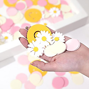 Smile Daisy One Groovy Baby Confetti - Flower Child Confetti Decor, Two Groovy Baby Daisy Cake Smash Favor, Daisy Smile Table Confetti, Flower Power Theme Party Supplies