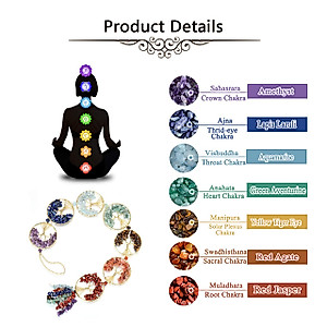 Top Plaza 7 Chakra Stones Healing Crystals Life Tree Wall Hanging Ornament Decoration for Good Luck Reiki Yoga Meditation Protection Mothers Day Mom Gifts