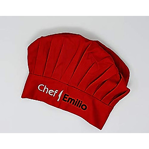 Embroidered Chef Hat with Custom Name a Great Gift Adult Premium Quality (Black)