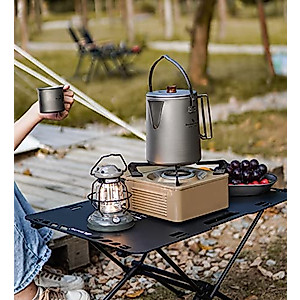 Boundless Voyage Titanium Camping Coffee Pot 1.5L Barista Kettle Coffee Maker Outdoor Traveling Campfire Stovetop Fast Brew Kettle, Capacity 50 Fl.Oz