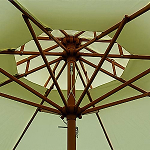 PARASOL HFDIG Outdoor Umbrella, Large Sun Umbrella, Garden Umbrella, Polyester Cloth Umbrella Cloth | Wooden/Rust-Proof Iron Umbrella Pole | Radius 62CM | Without Base