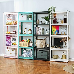 Lomani 5-Tier Heavy Duty Adjustable Garage Shelf, Storage Rack, Steel Organizer Rack-Green