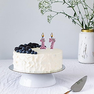 VSHILI 17 Birthday Candles, 17th Cake Candles, Pink Happy Birthday Number 17 Candles Cake Topper Decorations for Party Kids Boys Girls