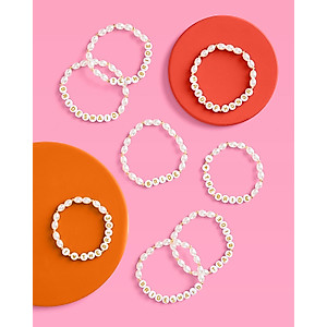 xo, Fetti Bachelorette Pearl Beaded Bracelet Set of 8 | Bride to Be Jewelry, Bach Party Decorations, Bridesmaid Friendship Bracelet Gift, Eras Bridal Shower Favor, Wedding Accessory