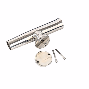 Amarine Made 2Pcs Fishing Rod Holder, Stainless Tournament Style Clamp on Rod Holder, Rail Mount Fishing Pole Holder for Rails 1-1/4" to 2"