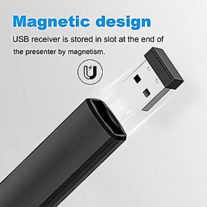 Wireless Presenter Remote, USB-A Presentation Clicker for PowerPoint Presentations Pointer, Google Slide Advancer Projector Smart Board Slideshow PPT Clicker for Mac/Computer/Laptop/Office