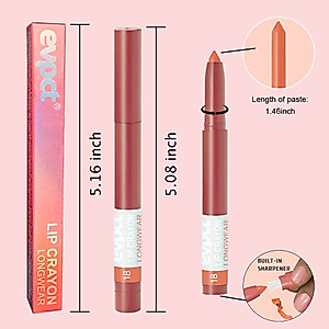 BINGBRUSH 3Pcs Crayon Matte Longwear Lipstick Pack Set,Moisture Smooth Lipliner With Built-in Sharpener Ultimate Lip Crayon for Makeup- Waterproof Velvet Lipgloss Lip Stain