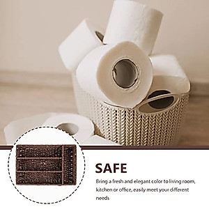 Healifty Wicker Rattan Baskets Tea Bag Sugar Packet Holder Coffee Station Condiment Organizer Woven Divided Basket Tray for Drawer Shelf Countertop Coffee