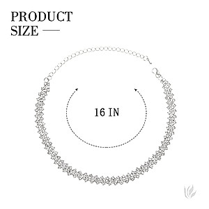 JONKY Rhinestone Chokers Silver Choker NecklaceCrystal Necklaces Sparkly Neck Jewelry Prom Accessories for Women
