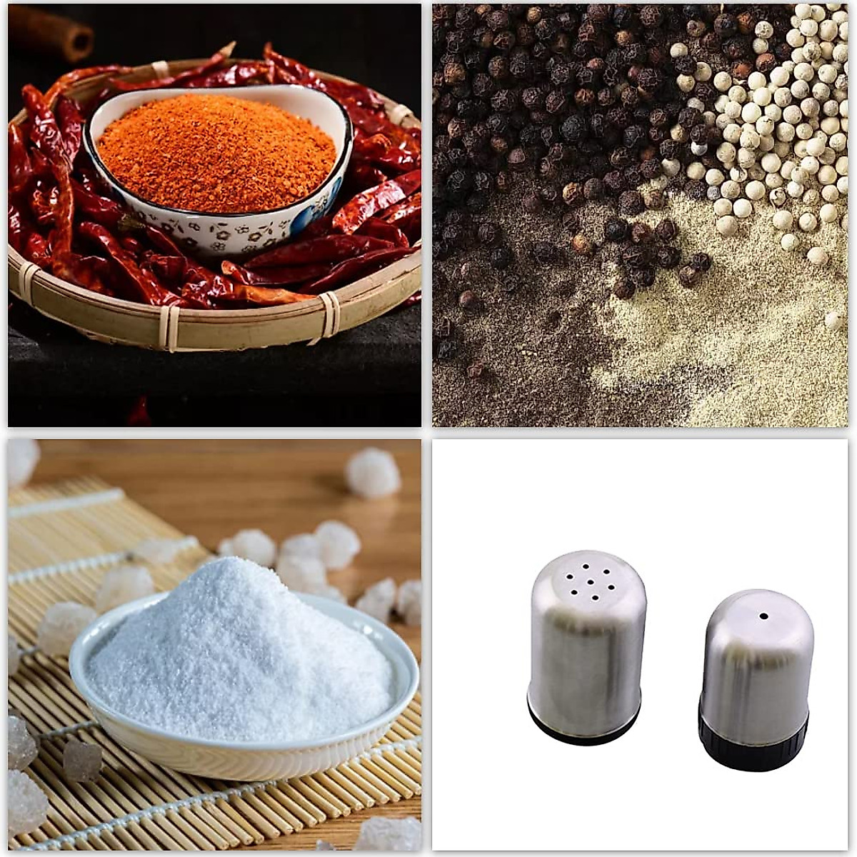 QUANXILXU Salt and Pepper Shakers 2 Pcs Salt and Pepper Pots Portable Multifunction Pepper Dispensers for Sugar Salt and Other Spices