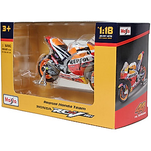 Maisto M36372E REPSOL Honda RC2 13V Motorbike-Espargaro #44 2021-Incredibly Detailed Die-Cast Replica Collectible 1:18 Scale Motorcycle Car, Model, Sport, pre-Built, Yellow