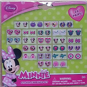 Disney Minnie Earrings Set - 24 Pair Sticker on Earrings
