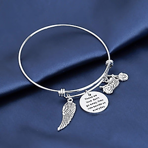 POTIY Motorcycle Memorial Gift Sympathy Jewelry Those We Love Don't Go Away Bracelet in Memory of Brother Dad Husband Gift (Bracelet)