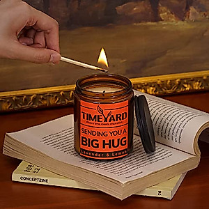 TIMEYARD Lavender Lemon Scented Candle, Bathroom Lavender Aromatherapy Candles Gift for Women, Hug in Modern Jar Candle, Calm and Relax Lemon Scented Soy Candles with 1 Cotton Wick, 45H Burn Time, 7oz