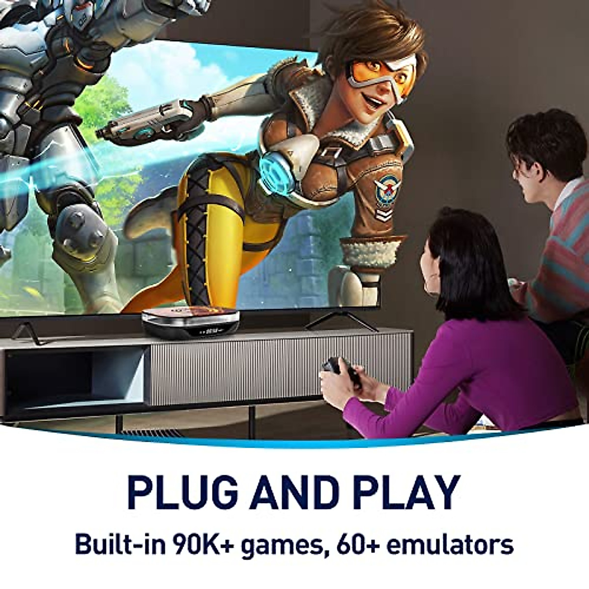 Lutonvia Retro Game Console Super Console x4 Plus Bulit in 65000+ Games, Emuelec 4.6/Android 11.0/CoreEL All in 1, Retro Video Game Console S905X4 Chip, 8K UHD Output, 2.4G/5G, BT 4.0(256G)