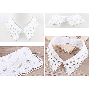 Gracelife Hollow Design Lapel False Collar Detachable Dickey Blouse Fake Half Shirt Collar for Women (White 79)