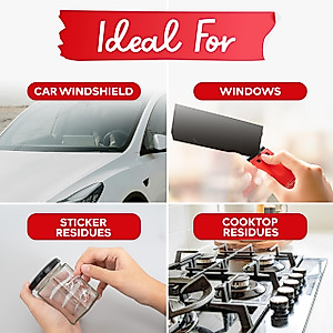 XFasten Plastic Razor Blade Scraper Tool 2PCS Sticker Scraper Tool with 100PCS Plastic Razor Blades, Plastic Scraper Tool for Glass, Plastic Scrapers Non Scratch for Decal Adhesive Sticker