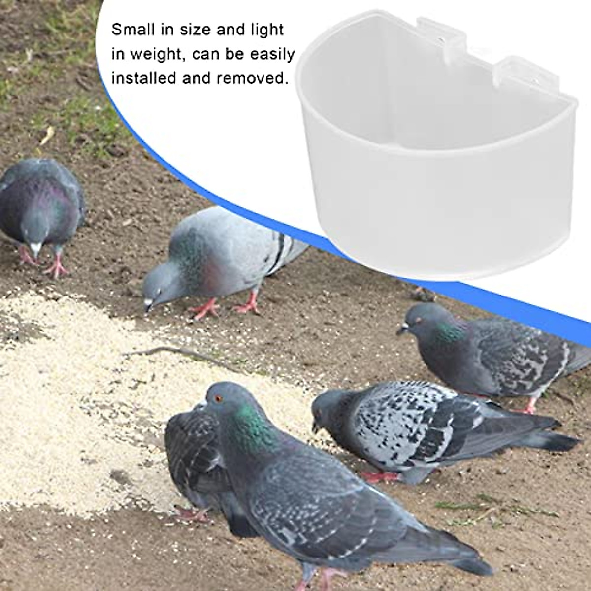 TOPINCN 20pcs Cage Cups Bird Feeders, Bird Food Bowl Hanging Water Cup Parrot Food Bowl Plastic Parrot Water Feeding Cup Birdcage Feeder for Parrot Poultry Pigeon(L-White)