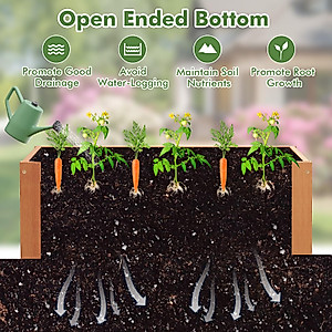 Toolsempire Outdoor Planter Bench, 45 Gallon Outdoor Bench Wooden Raised Garden Bed with Planter Box, 2-in-1 Wood Planter Bench Deck Plant Box for Porch, Patio, Garden & Backyard