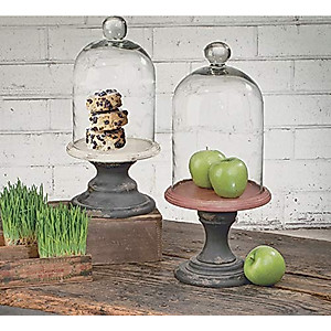 RenRenLe 8.5X4.7 Inches Cloche Glass Dome Glass Cloche Bell Jar Bell Dome Glass Display Cover for Dessert Foods Candles (Interior Size 6.3 x 4.7 Inches)
