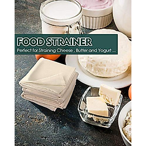 6 PCS 20x20 Inch Hemmed Cheesecloth, Grade 100, 100% Unbleached Cotton Fabric Ultra Fine Reusable Muslin Cloth for Straining, Cooking, Baking, Home