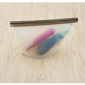 Reusable Silicone Food Storage Bags 4 Pack 500ML/16oz, Sandwich Containers, Stand Up Freezer and Fridge Storage, Microwavable, Dishwasher Friendly, kitchen Organization Silicone Reusable Bags