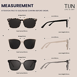TIJN Sunglasses, Classic Polarized Sunglasses, Oversized Square Sunnies, Dark Shades for Women & Men, 3 Pack