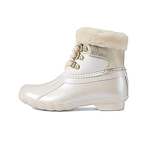 Sperry Core Alpine Saltwater Snow Boot, Ivory, 2 US Unisex Big Kid