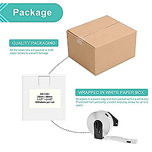 NineLeaf (5 Roll /400 Labels per Roll) Die-Cut Standard Address Labels with Cartridge Compatible for Brother DK-1201 DK1201 29mm x 90mm (1-1/7" x 3-1/2") White Paper use in QL Label Printers